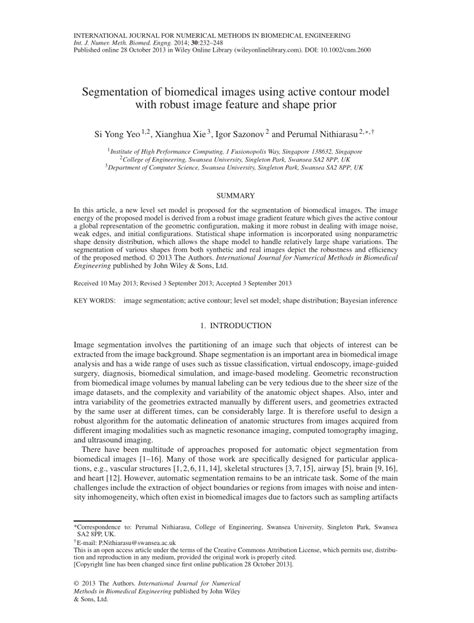Pdf Segmentation Of Biomedical Images Using Active Contour Model With