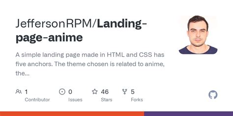 GitHub JeffersonRPM Landing Page Anime A Simple Landing Page Made In HTML And CSS Has Five