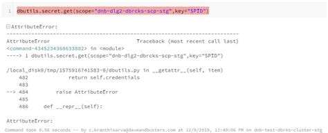 Python Attribute Error While Creating Scope To Access Azure Datalake