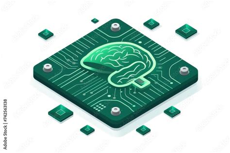 AI Brain Chip ai. Artificial Intelligence lemon human insight mind circuit board. Neuronal ...