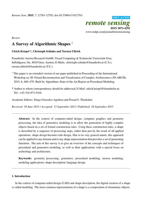 Pdf A Survey Of Algorithmic Shapes