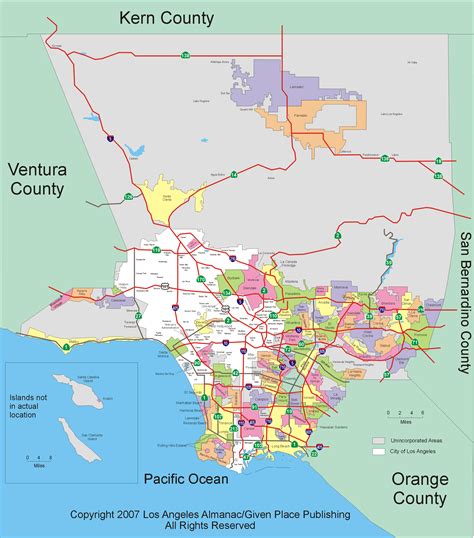 La County Map Los Angeles Ángeles Mapas