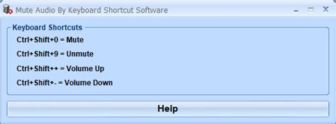 Mute Audio By Keyboard Shortcut Software