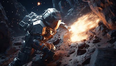 Premium Photo Closeup Futuristic Asteroid Space Mining Operator High Fidelity Detail