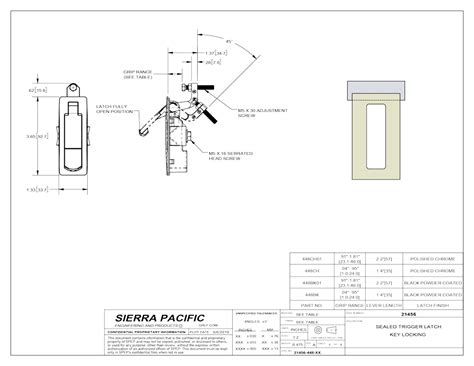 448BK TRIGGER LATCH WITH SHORT ARM SEALED FLUSH NON LOCKING BLACK POWDER COATED 04 TO 95