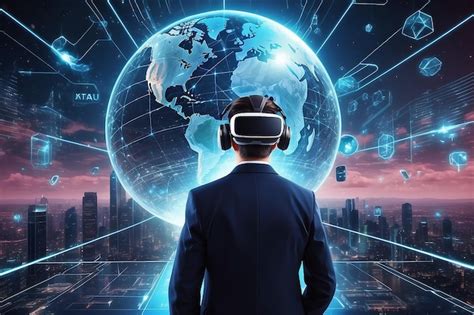 Premium Photo Abstract Digital Hologram Big Data Mataverse Visualization