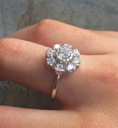 Vintage Engagement Ring Vintage Flower Vintage By Adinastone