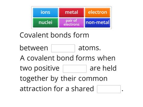 Bonding N5 Complete The Sentence