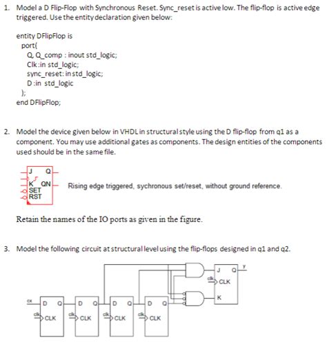 Solved Model A D Flip Flop With Synchronous Reset Chegg Com