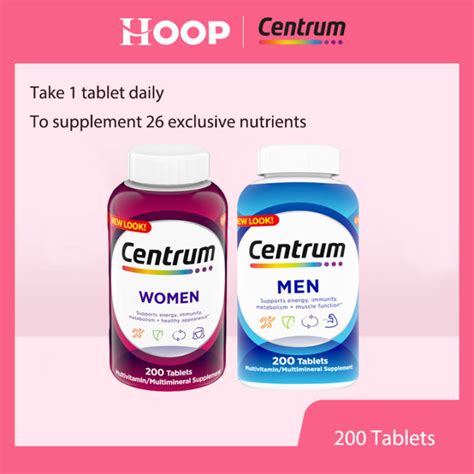 Centrum Menwomen Multivitamin With Vitamin D3 B Vitamins And Calcium