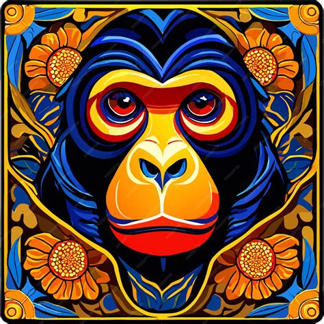 Monkey Square Coaster Design Vector Illustration Premium Ai Generated