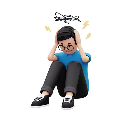 3d Man Is Under A Lot Of Stress Illustration 10872172 Png