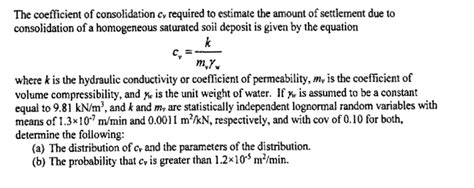 solved the coefficient of consolidation cv required to