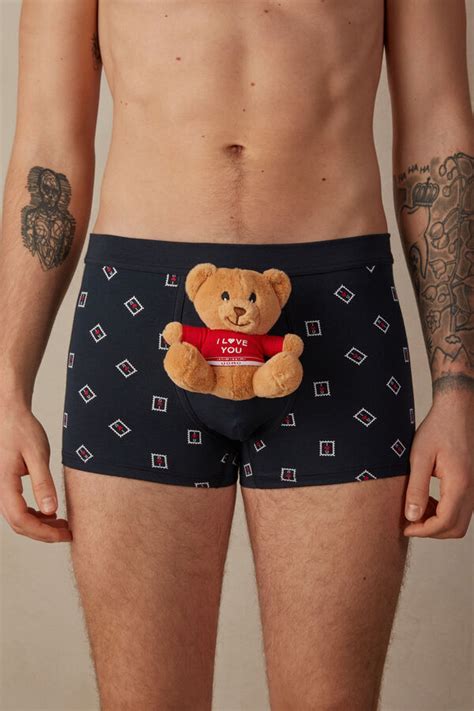 Teddy Bear I Love You Boxers In Stretch Supima® Cotton Intimissimi