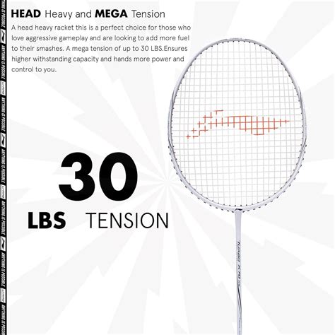Li Ning Turbo Strung Badminton Racket White Black Buy Best Price Global Shipping