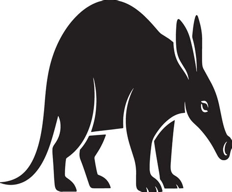 Simple Black Aardvark Silhouette Graphic Illustration 75541026 Vector