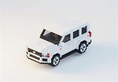 Voxel Suv Car 3d Illustration Stock Image Image Of Blocky Computer 406966557