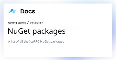 nuget packages icerpc docs