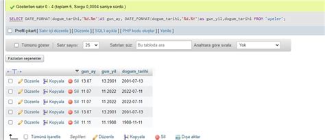 ms sql mysql firebird sql veri tabanı yapılarında fonksiyonların