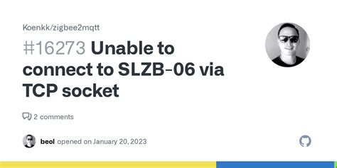 Unable To Connect To Slzb 06 Via Tcp Socket · Issue 16273 · Koenkk