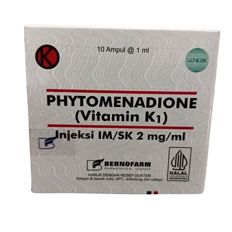 Phytomenadione Vitamin K1 Injeksi Imsk 2 Mgml 10 Ampul