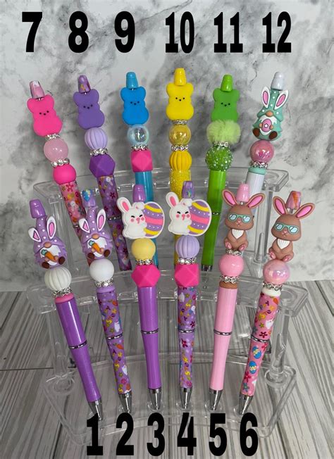 Easter Beaded Pens Bunny Pen Easter Pen Focal Beaded Pen Ts