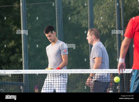 Beijing China 27th September 2014 Novak Djokovic Training At China