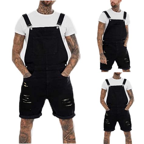 Jsaierl Mens Denim Bib Overall Shortssummer Short Overalls For Men