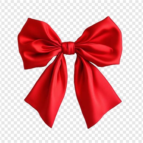 Elegant Red Satin Bow A Festive Decoration Premium Ai Generated Psd