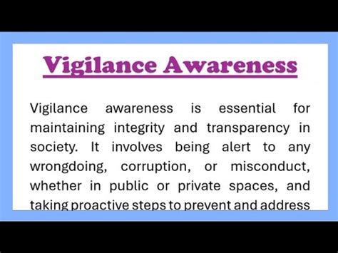 Vigilance Awareness Essay Writing In English 220 Words Youtube