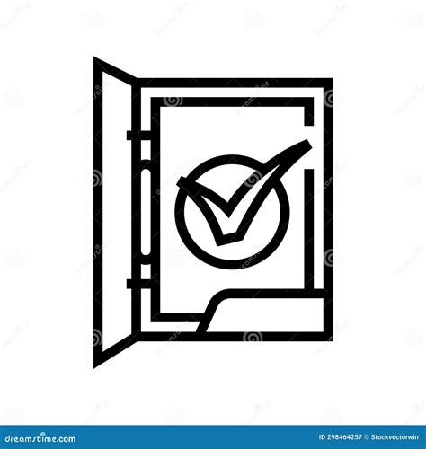 Folder Check Mark Line Icon Vector Illustration Stock Vector Illustration Of Shape Vote