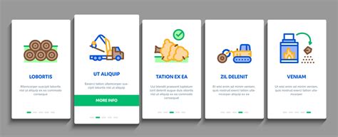 Wood Logging Industry Onboarding Elements Icons Set Vector 17348626 Vector Art At Vecteezy