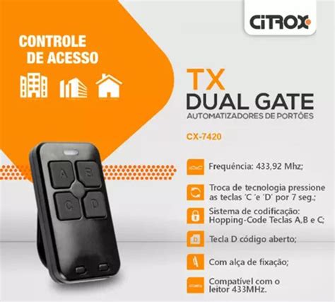 Controle Remoto PPA Dual Gate Mhz CX Prático e Versátil
