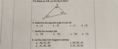 solved for items no 6 8 use the figure below 6 determine the