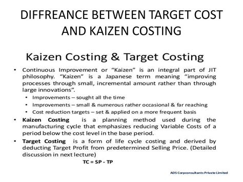 KAIZEN COSTING NTES PDF Business And Finance