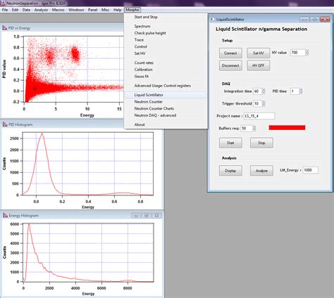 Liquid Scintillator Panel Ignoring Histogram Data