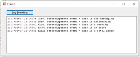 Ceating A Log4net Screen Appender The Dev Mill