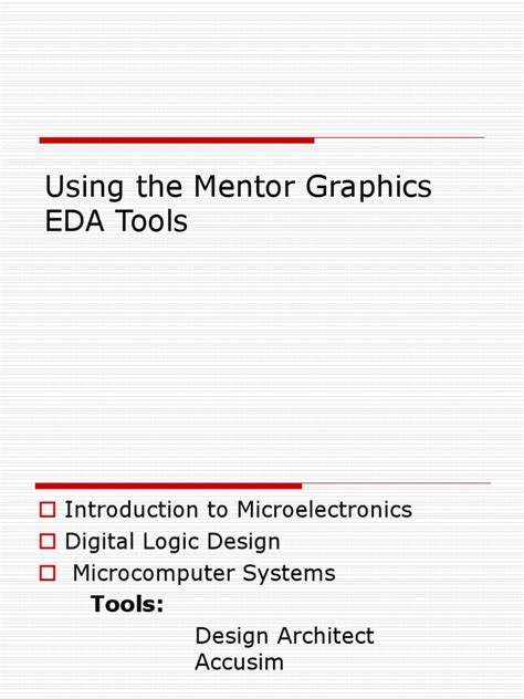 mentor graphics eda tools guide pdf