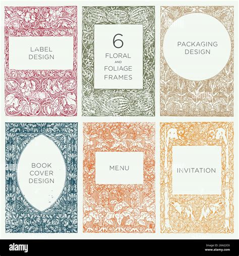 Vintage Floral And Foliage Frames Ideal For Book Cover Design Wedding