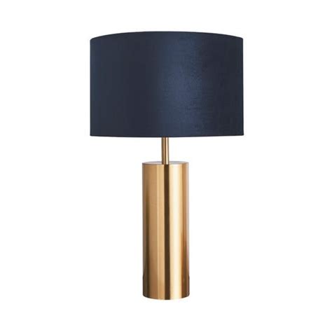 Nesa Table Brass With Tapered Navy Shade Lamp Touch Table Lamps