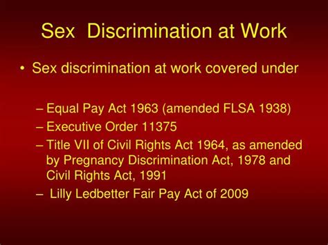 PPT Sex Discrimination At Work PowerPoint Presentation Free Download ID