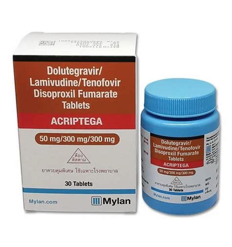 Acriptega 50 Mg 300 Mg Dolutegravir Lamivudine Tenofovir Disoproxil