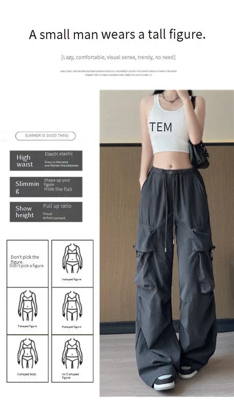 2025 Trendy Womens High Waist Cargo Pants Casual Wide Leg Jogger