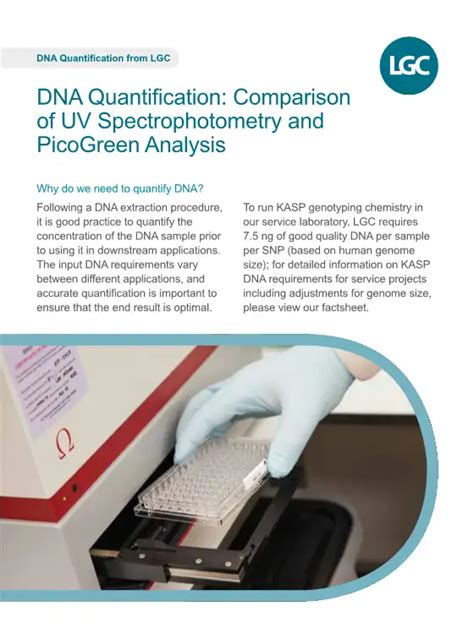Dna Quantification Comparison Of Uv Spectrophotometry And Picogreen Analysis Docslib