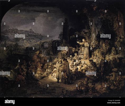 The Preaching Of Saint John By Rembrandt Is A Biblical Scene