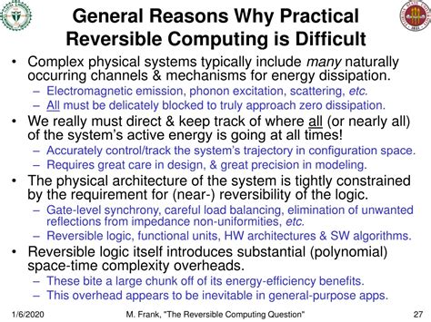 Ppt The Reversible Computing Question A Crucial Challenge For