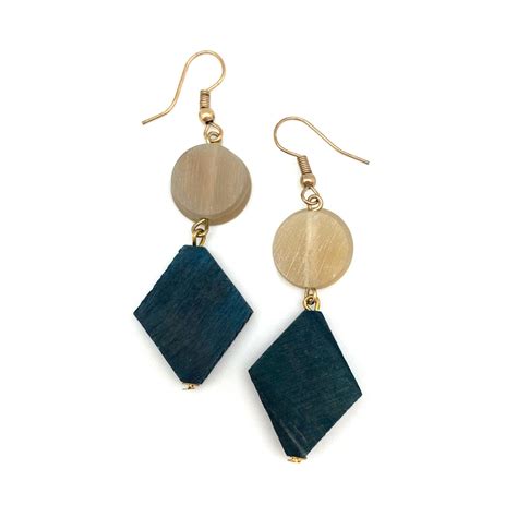 Omala Misty Greens Collection Earrings Circle And Diamond Modern