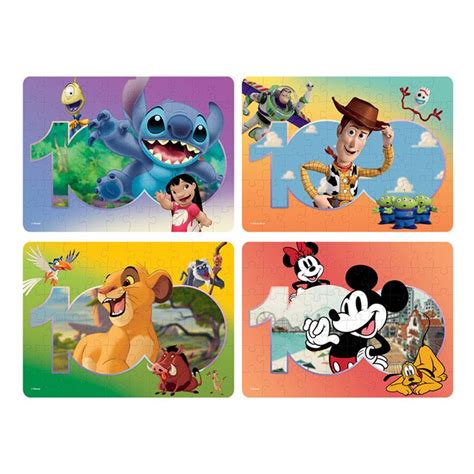Rompecabezas 4 En 1 Disney 100 Aniversario 60 Piezas Pixar Disney