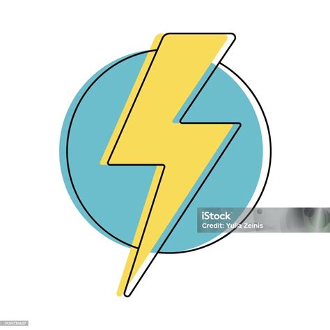 간단한 플랫 번개 전력 아이콘 에너지 및 전기 기호 개념에 대한 스톡 벡터 아트 및 기타 이미지 개념 고압 전류 주의