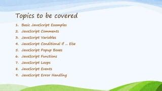 Javascript Basics For Automation Testing Ppt